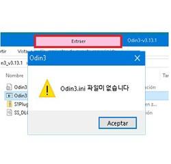 Error odin3.ini al iniciar Odin